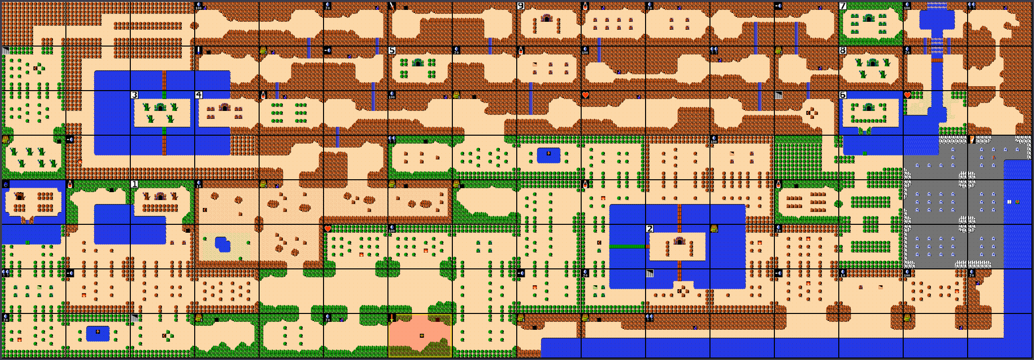 Zelda Nes Map Labeled